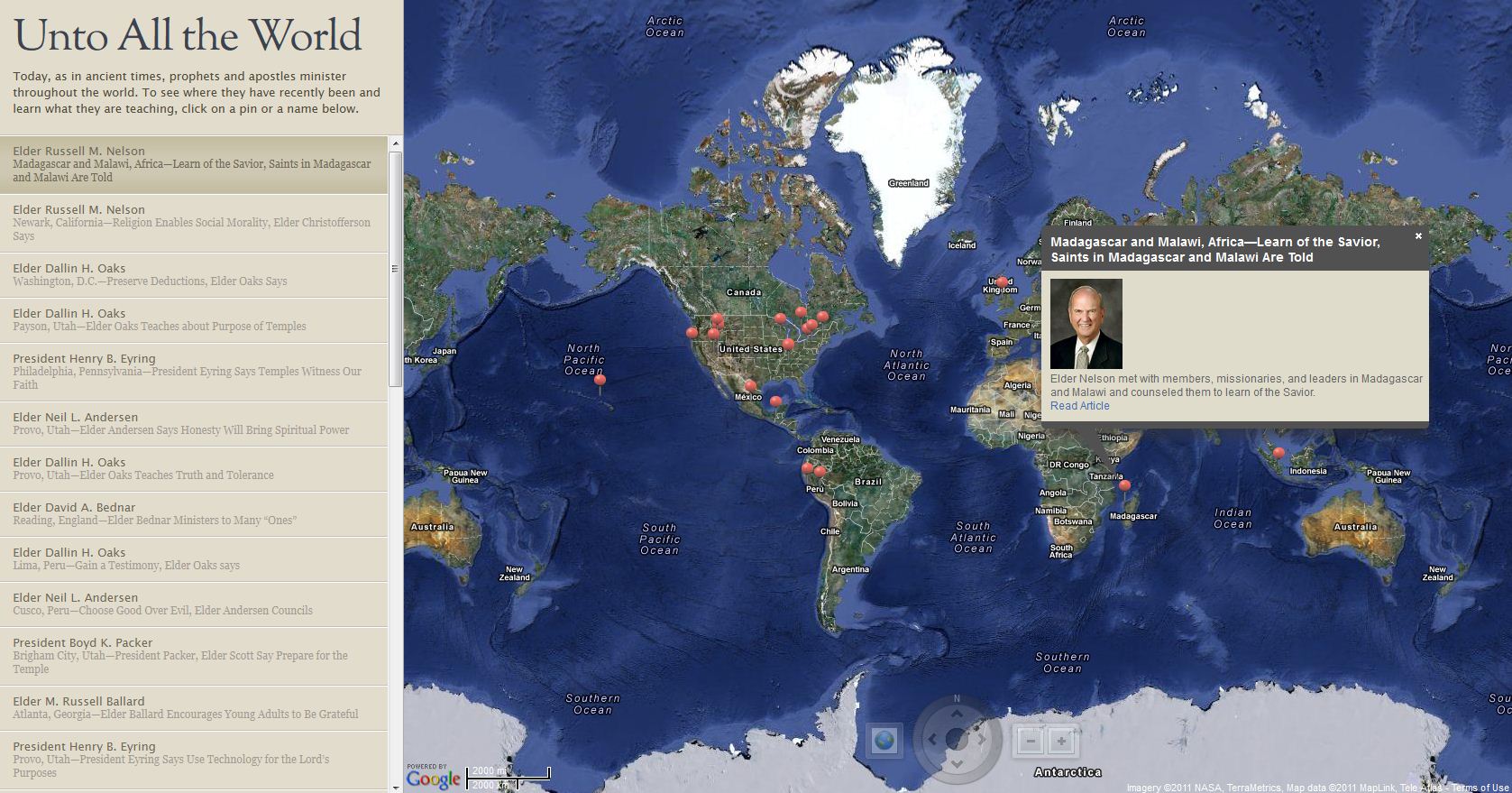 Prophets and Apostles Teach Throughout the World | LDS365: Resources ...