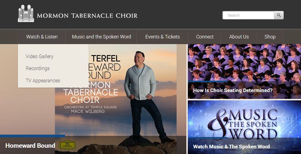Update to Mormon Tabernacle Choir Website | LDS365: Resources from the ...