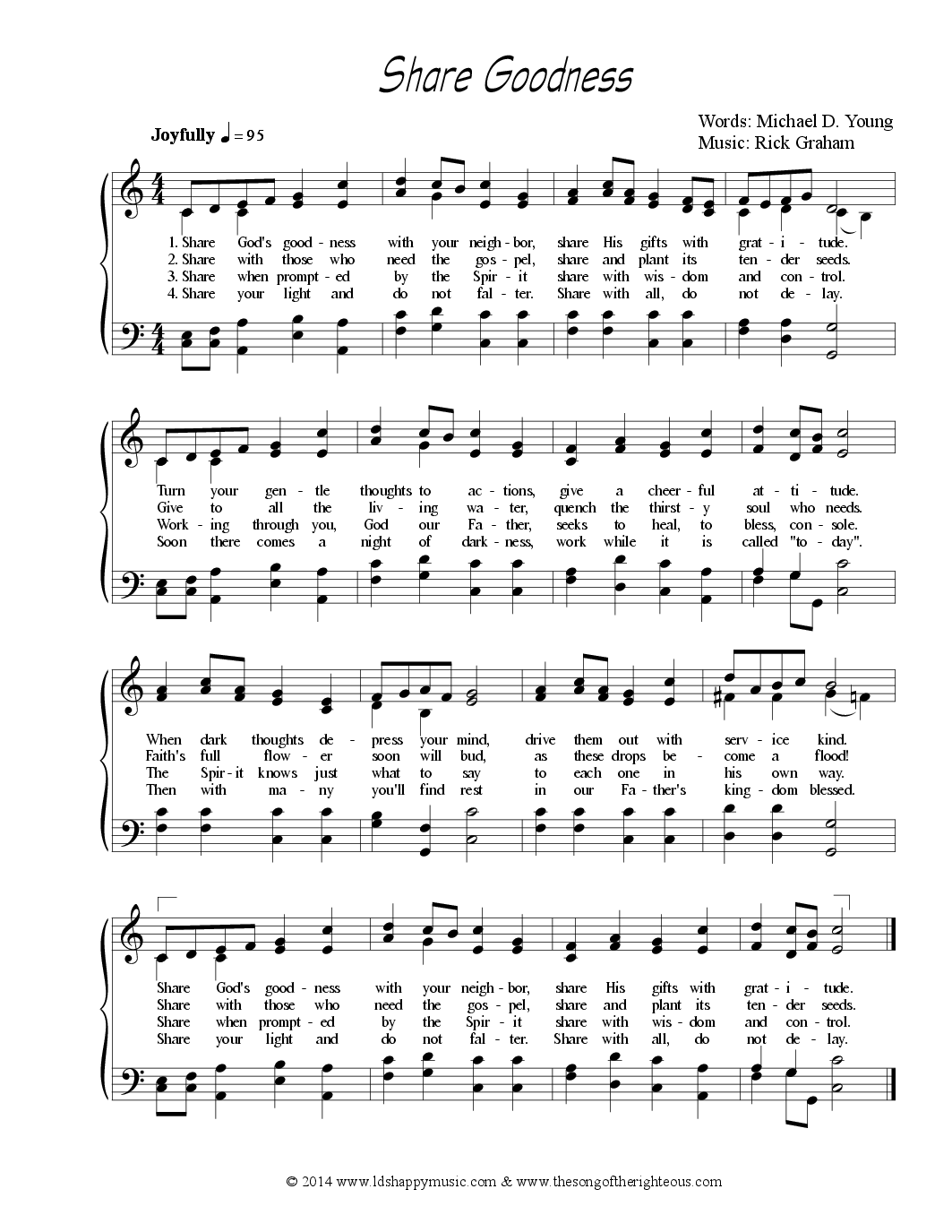 #ShareGoodness Idea: Share Goodness Song | LDS365: Resources from the ...