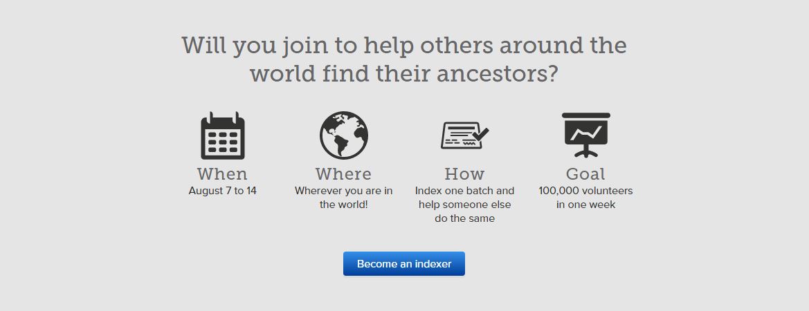 FamilySearch Worldwide Indexing Event Aug 7-14 | LDS365: Resources from ...