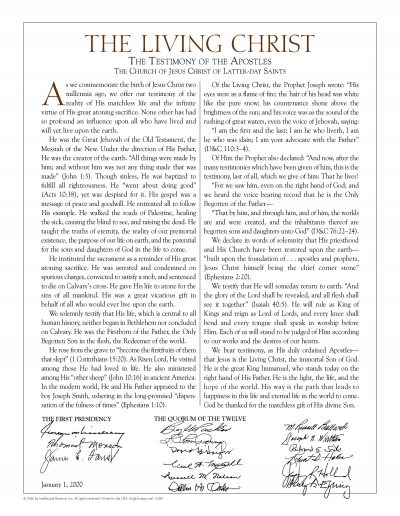 The Living Christ: The Testimony of the Apostles | LDS365: Resources ...