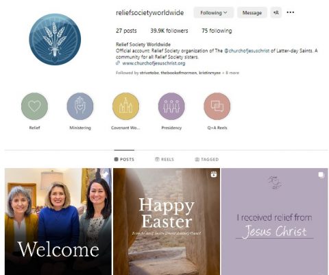 Relief Society General Presidency Launches Worldwide Social Media ...