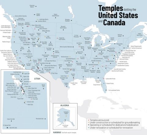 Maps Showing 382 Latter-day Saint Temples | LDS365: Resources from the ...